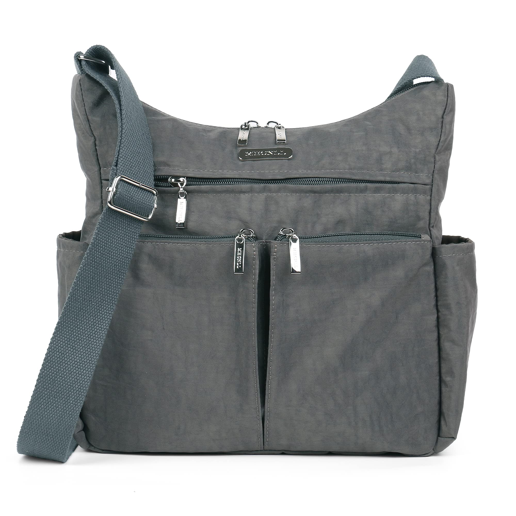 MHCNLL Anti Theft Crossbody Purse RFID Women Nylon Waterproof Lightweight Shoulder Bag (Dark Gray)