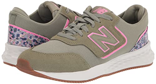 New Balance Women's Fresh Foam X-70 V1 Sneaker, Olive Leaf/Vibrant Pink/Black, 8