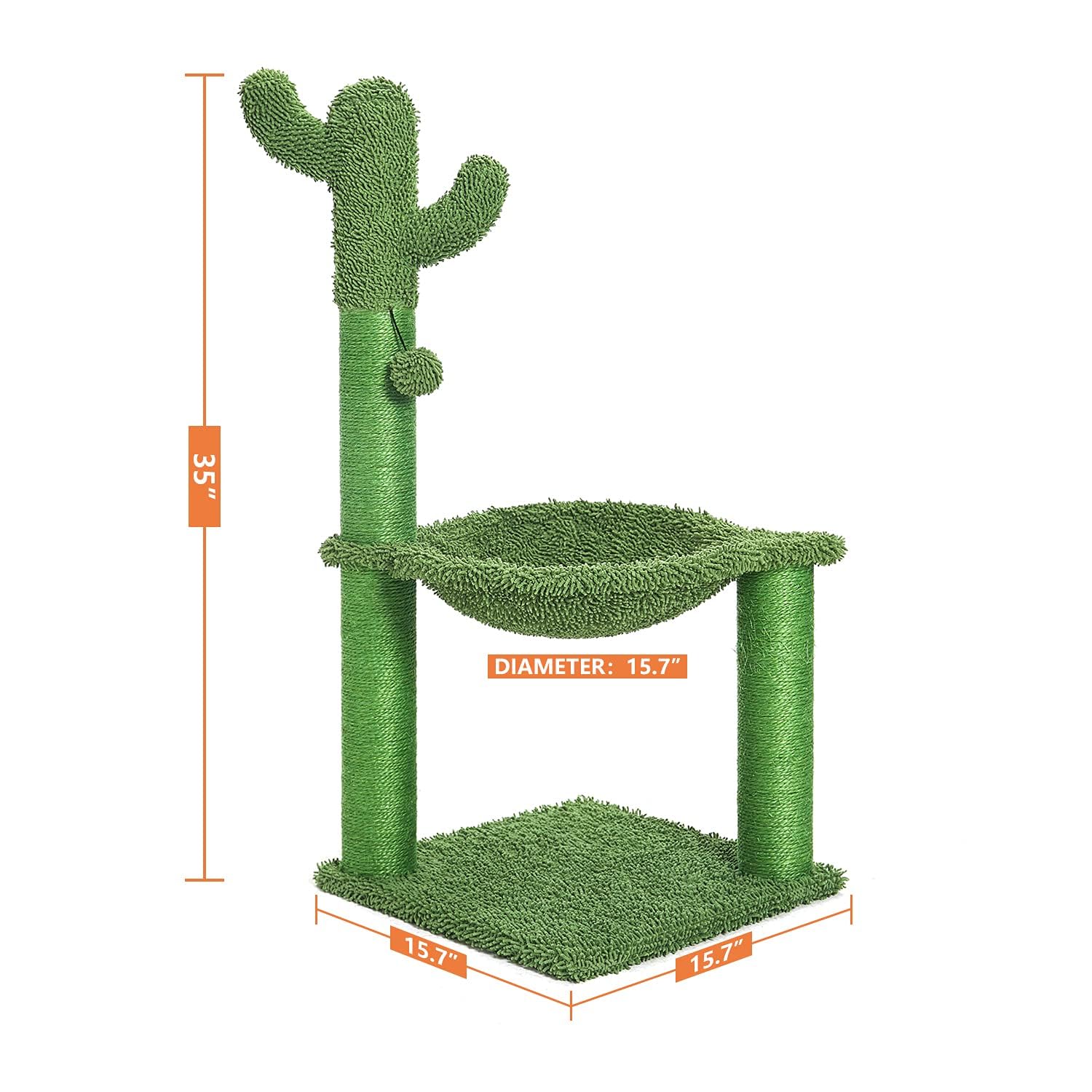 Catreaier Cat Tree Cat Scratching Post for Indoor Cats with Hammock Medium Brown
