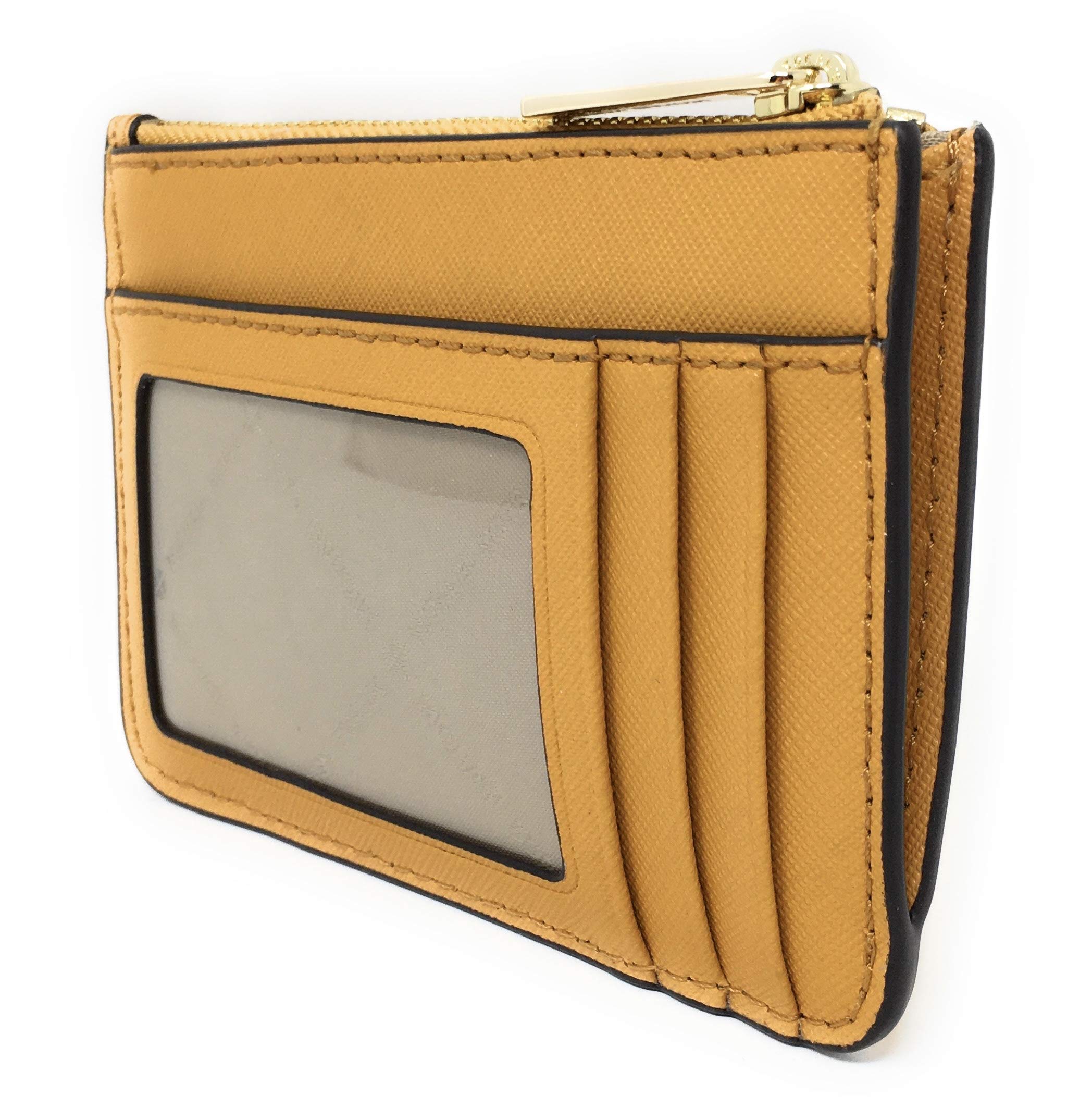 Michael Kors Jet Set Travel Small Top Zip Coin Pouch with ID Holder in Saffiano Leather (Marigold)