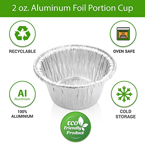 Disposable Aluminum Individual 2 Oz Foil Cups-Souffle Cups-ramekins. #S220 (100)