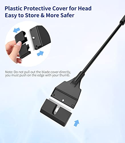 Faveetie Aquarium Algae Scraper for Glass Aquariums with 5 Replaceable Blades, Fish Tank Algae Scraper with Segmented Extension Rod, Aquarium Scraper Aquarium Cleaning Tools for Fish Reef Plant