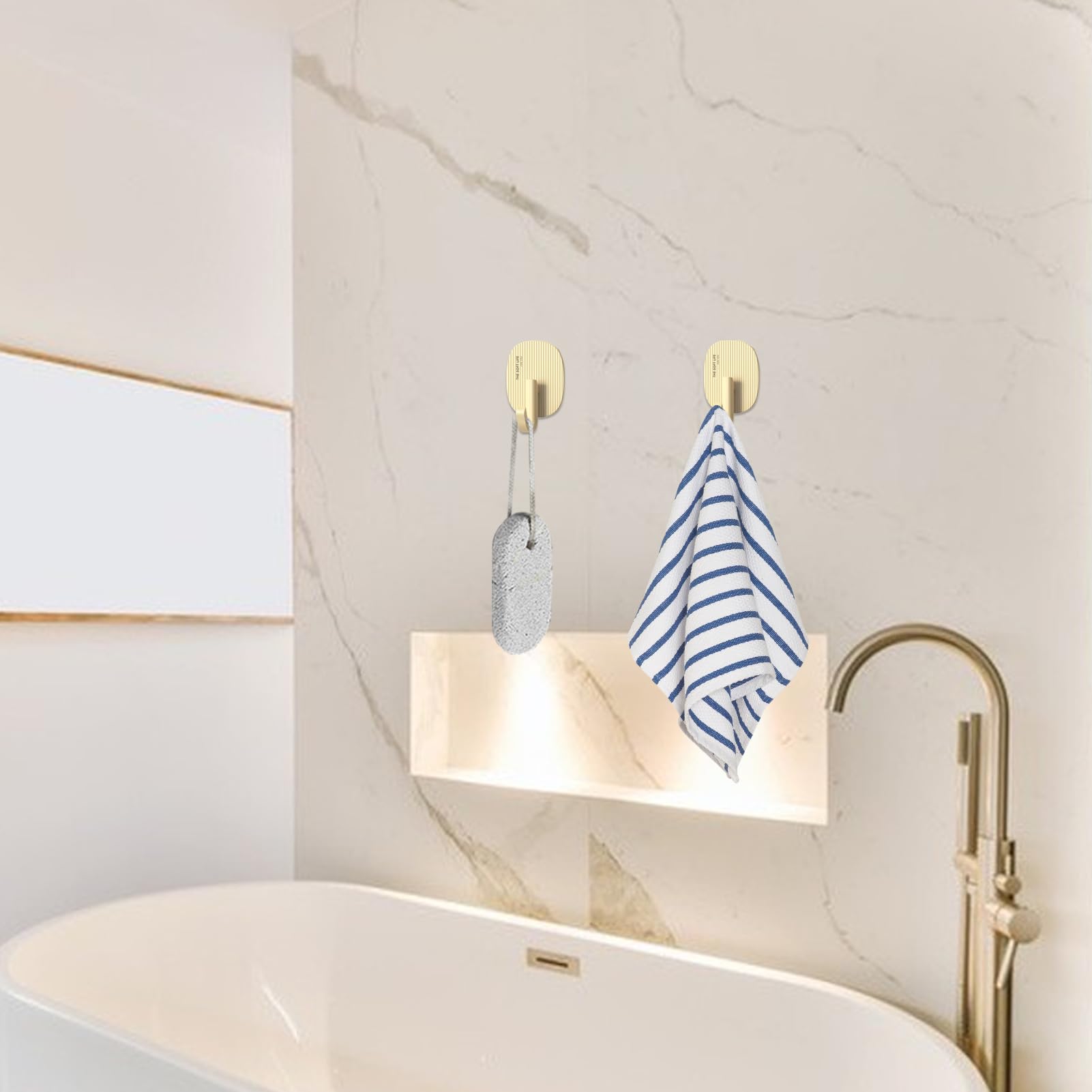 Bath Towel Hooks, 4 Pcs Heavy Duty Bathroom Towel Hooks, Stainless Steel Towel Hooks Bathroom, Towel Hooks Bathroom Coat Hook Robe, Wall Mounted Hooks for Bathroom & Kitchen Modern Style Wall Mounted