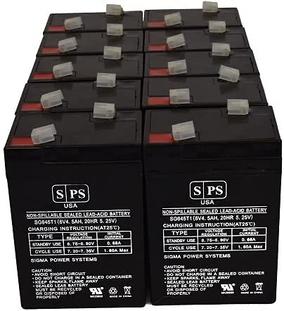 SPS Brand 6V 4.5Ah Replacement Battery for Streamlight Vulcan, 44007, Sho-me6V 4.5Ah (10 Pack)