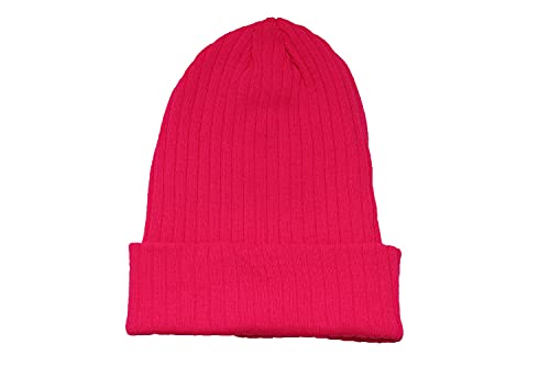 GOD CREATED 3D Logo Rib Knit Beanie (Hot Pink)