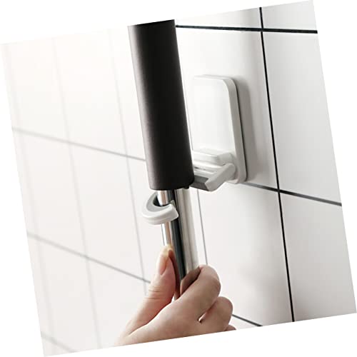 CIYODO 3pcs Bathroom Punch-Free Hanger Clips Mount Storage Shape Broom Racks Traceless Hook Garden Holds Slip Grippers White C- Organizer Anti- Wall Self Multifunctional Drilling