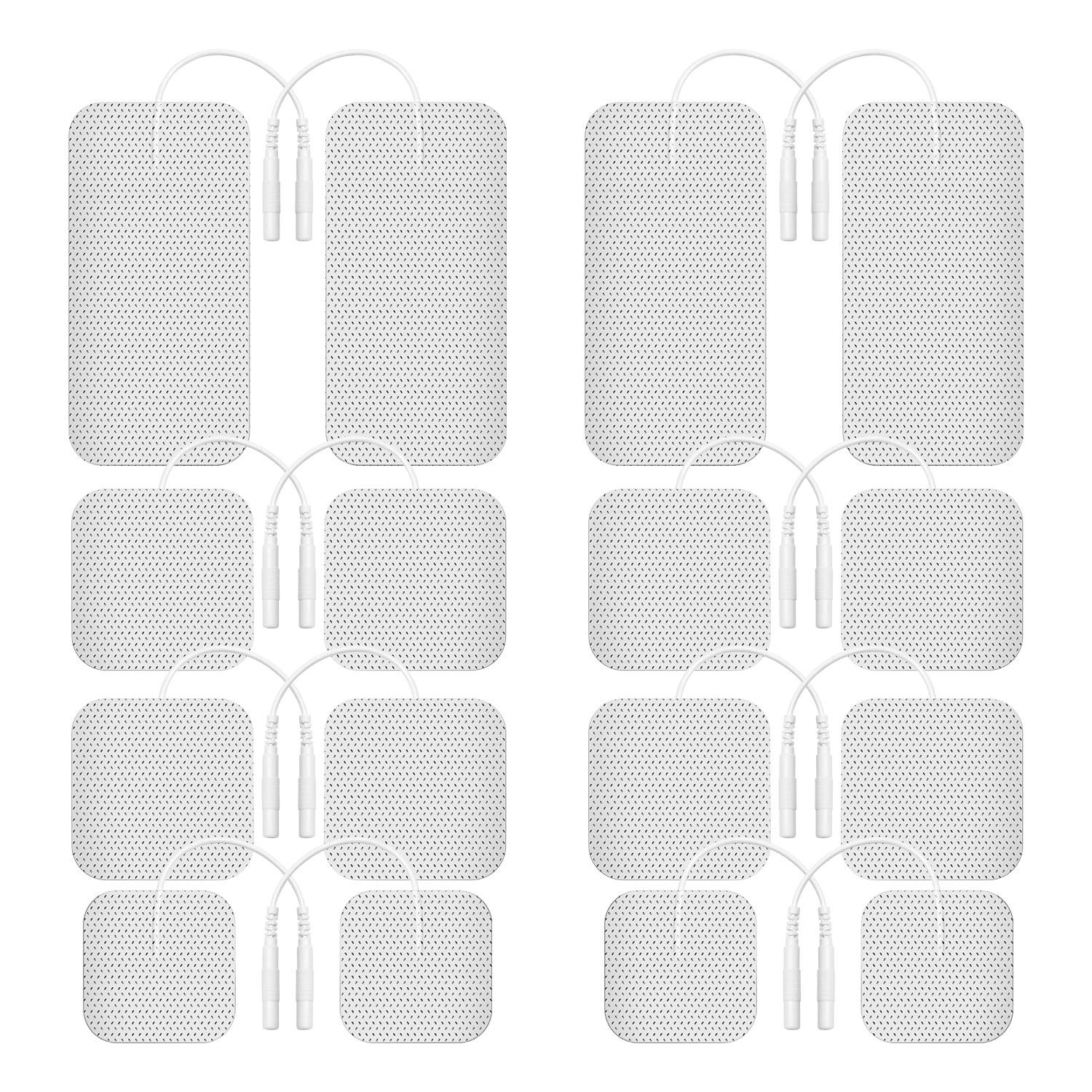 Etekcity TENS Unit Replacement Pads Electrodes for Back Pain Relief, Self-Adhesive & Gel Free for Electrotherapy White (Pack of 16)