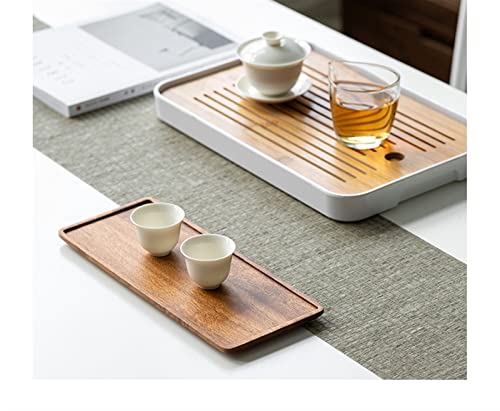 GEEKLLS Breakfast Tray Rectangle Wooden Tea Tray Serving Table Plate Snacks Food Storage Dish for Hotel Home Serving Tray
