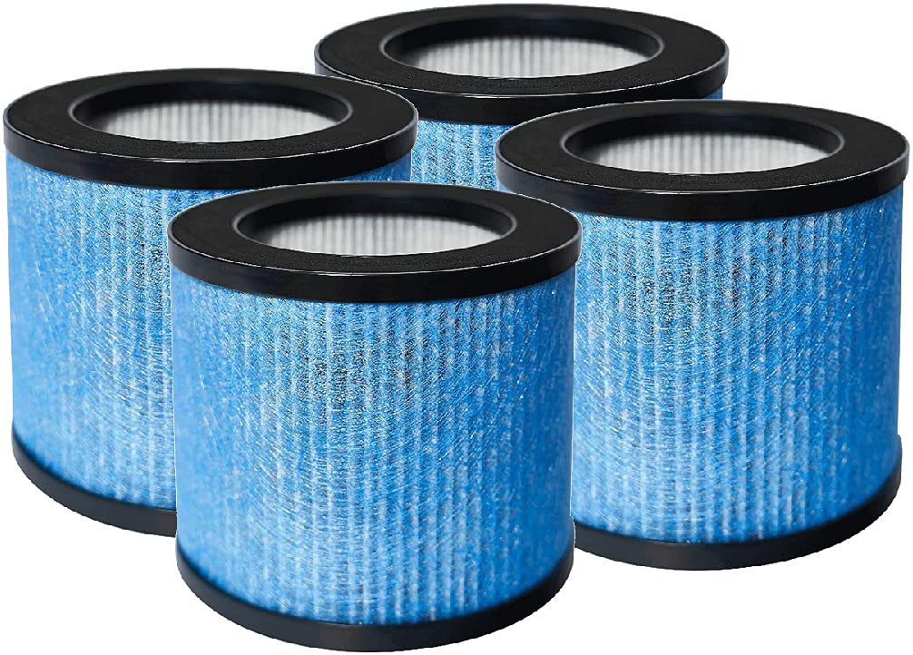Nispira True HEPA Replacement Filters, Compatible with TOPPIN TPAP002 Air Purifier Comfy Air C1, Compared to Part# TPFF002, 4-Pack