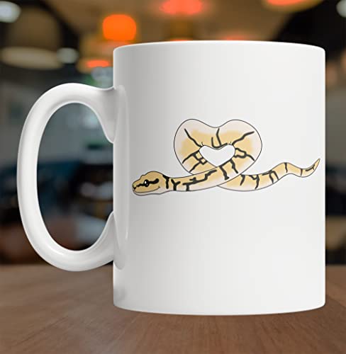Cute Bumblebee Ball Python Heart Coffee Mug (15oz)