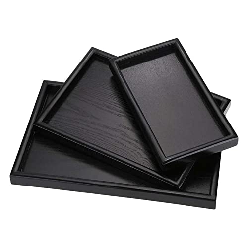 GEEKLLS Breakfast Tray Rectangle Shape Solid Wood Tea Coffee Snack Food Meals Serving Tray Plate Restaurant Trays Tea