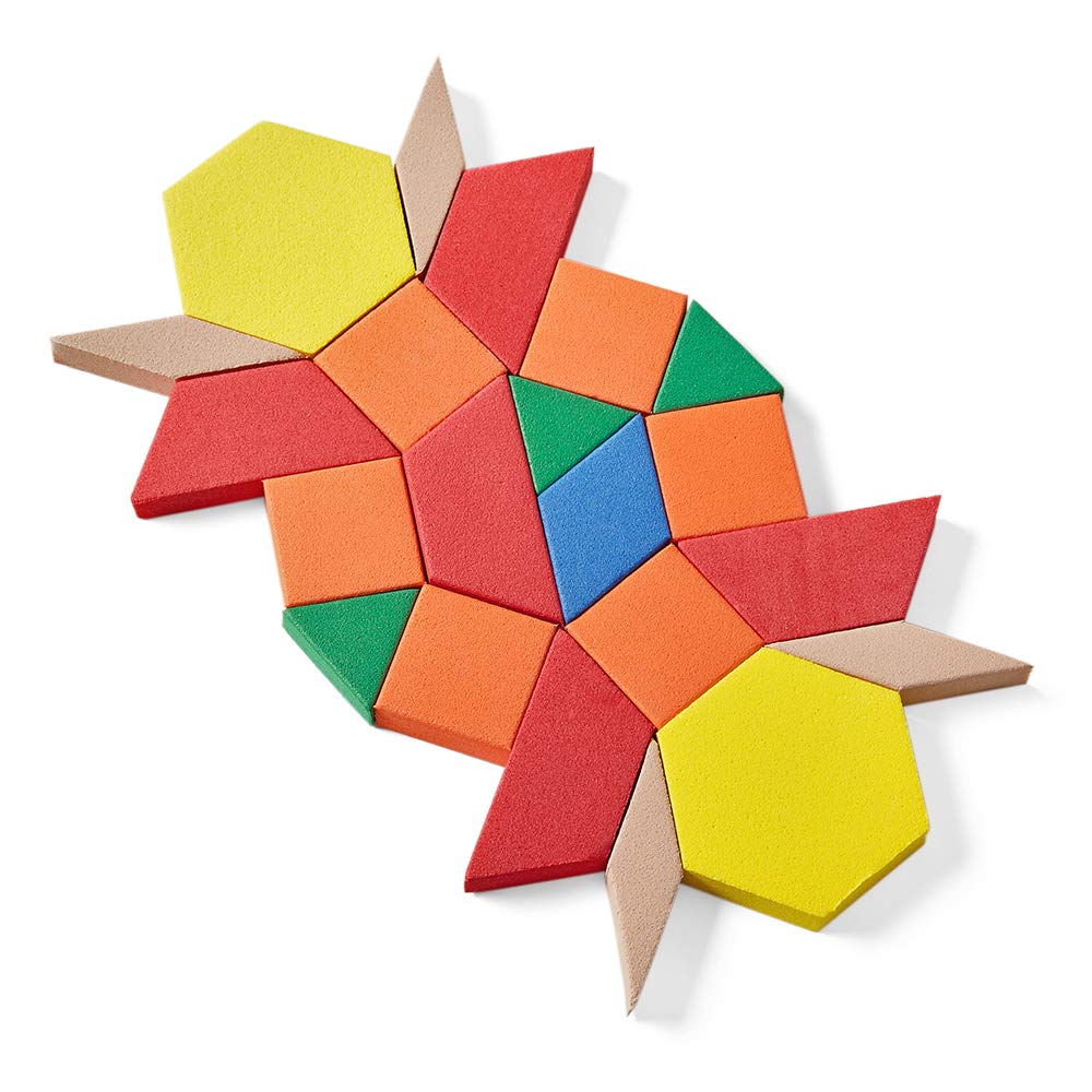 hand2mind Foam Plastic Pattern Blocks for Kids, Shapes for Kindergarten, Montessori Toys, Geometric Shapes, Symmetry, Shape Recognition, Pattern Blocks for Classroom (Set of 810)