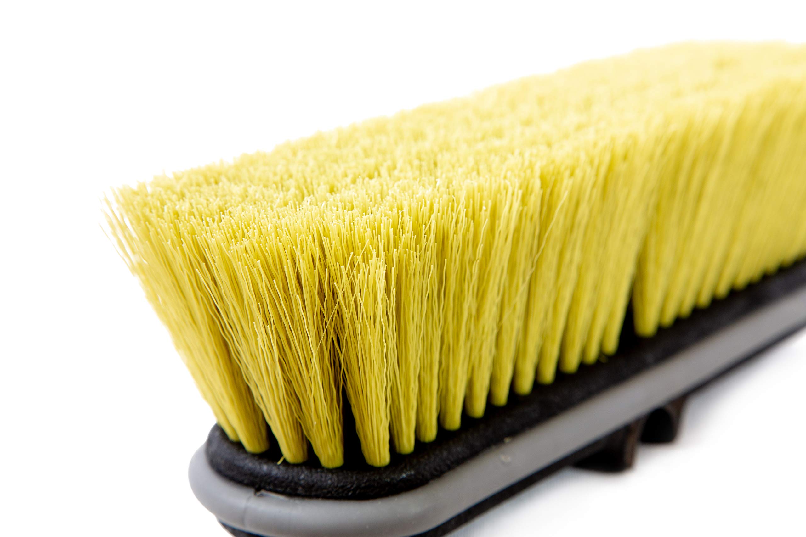 DOCA Floor Scrub Brush with Long Handle - 7-30 Ft Extension Pole (36+ Ft Reach) - Outdoor Broom - Car Wash Brush with Long Handle Also for House Siding, Deck, Patio & More