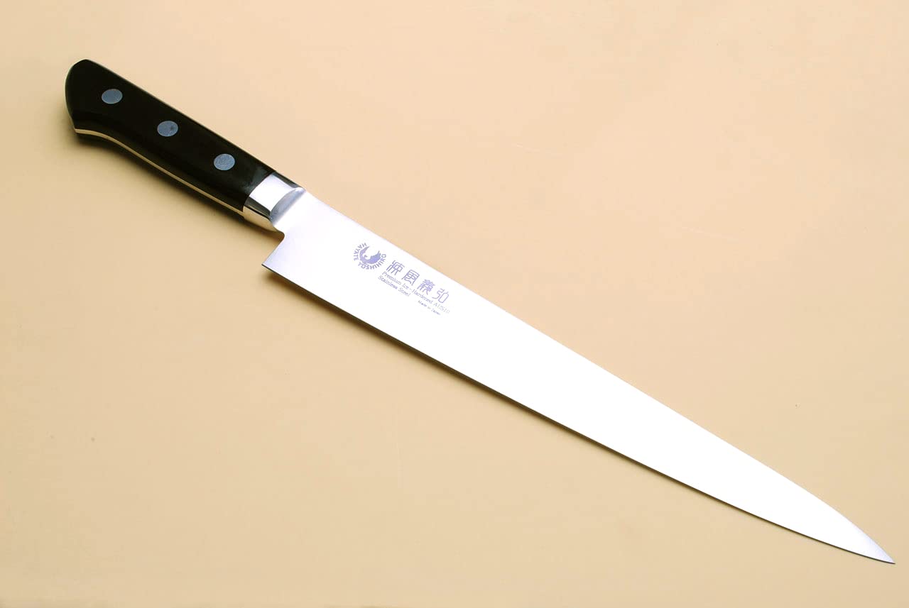Yoshihiro INOX AUS10 Stain-Resistant Steel Ice Hardened Sujihiki Slicer Chef Knife (10.5'' (270mm))