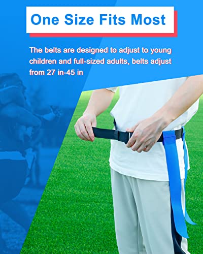 Hilhook Flag Football Belts, 10 Player Adjustable Flag Football Set with 30 Flags for Youth and Adults Training Equipment