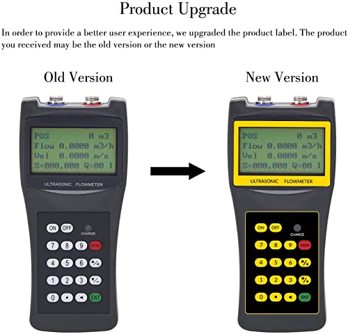 CGOLDENWALL TDS-100H Handheld Portable Ultrasonic Flow Meter Flowmeter Clamp on Sensor (DN15-700mm)