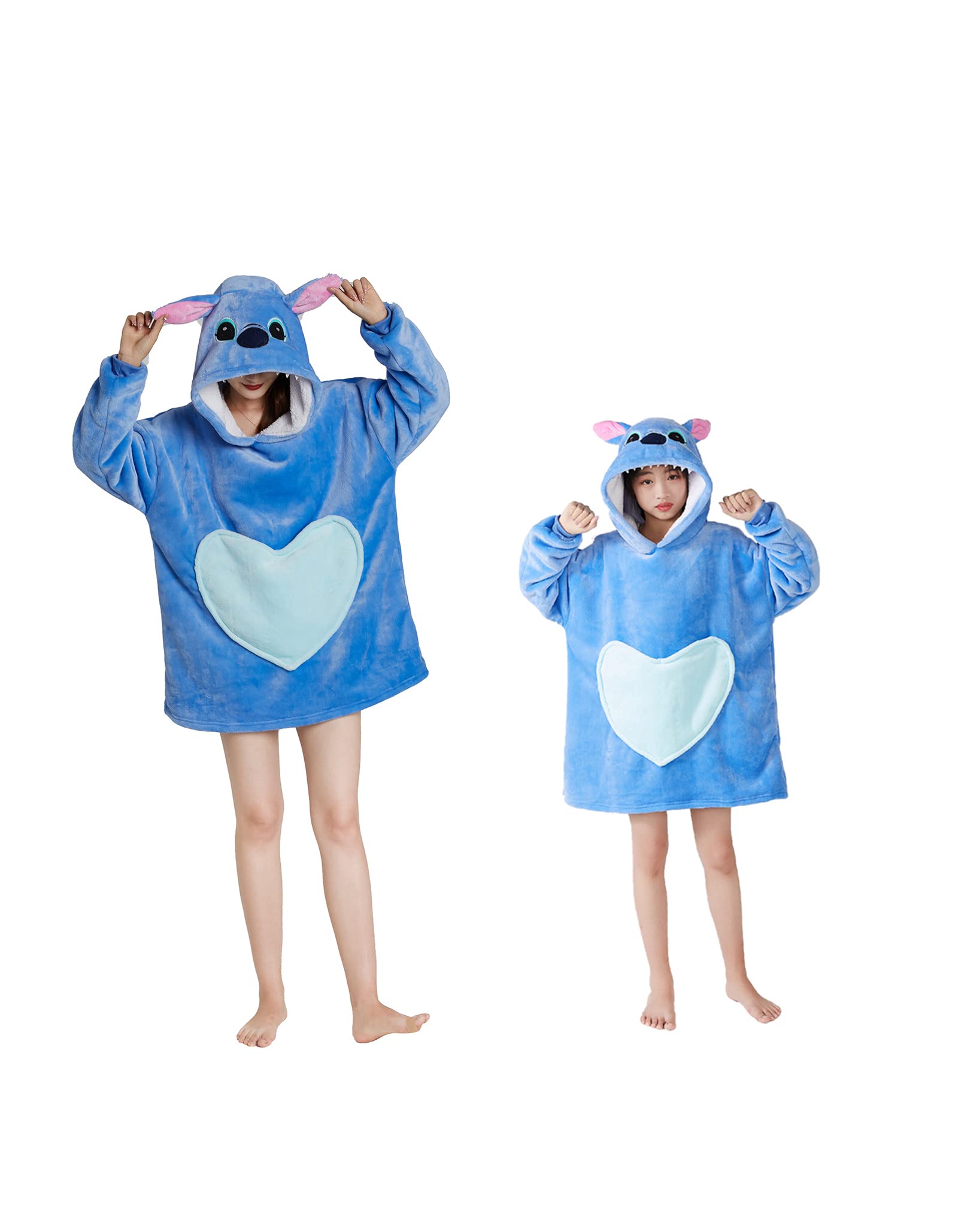 Unisex Animal Wearable Hoodie Blanket,Snuggly Blanket with Sleeves, Comfy Warm Sweatshirt with Pocket,for Kids