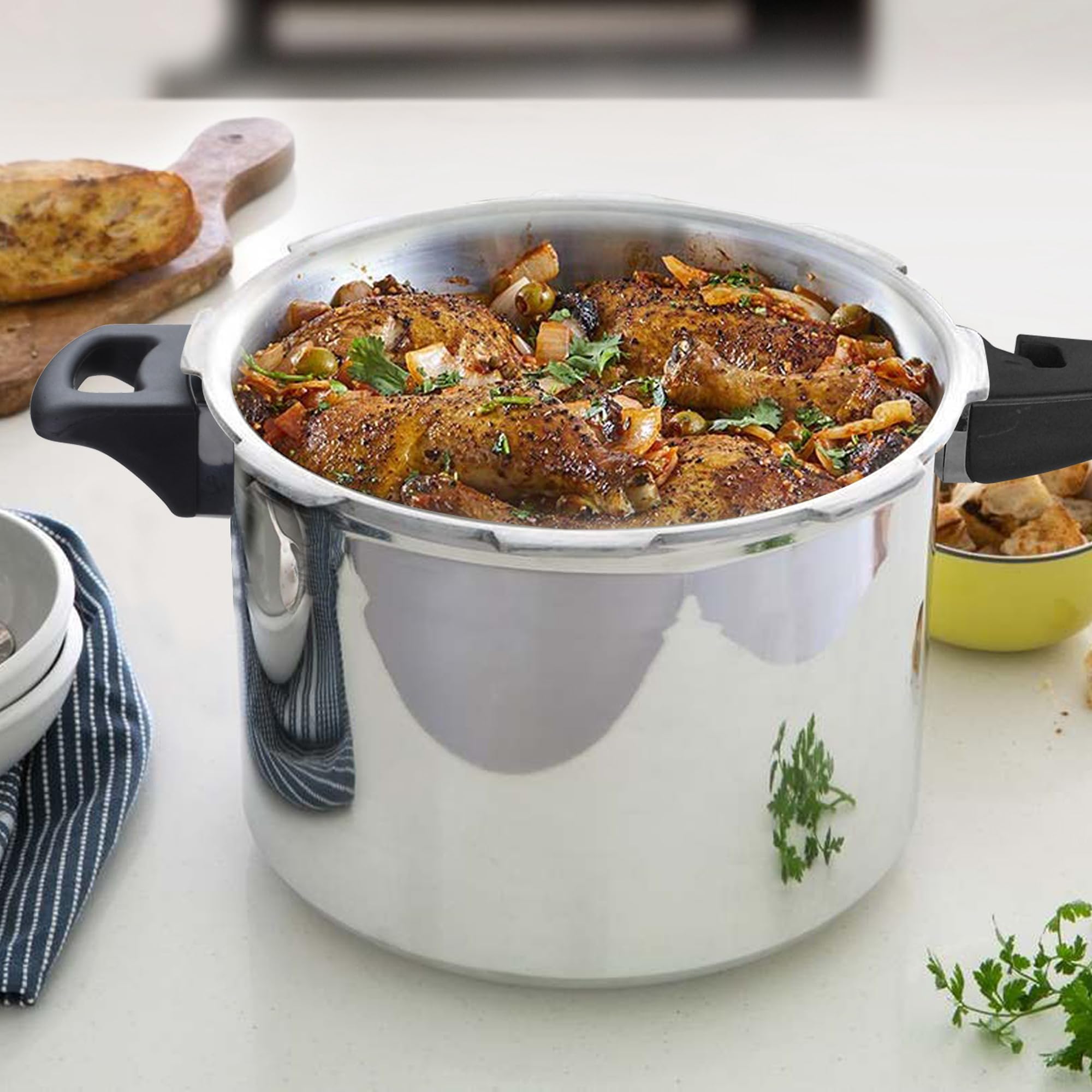 Bene Casa 61423 Aluminum Pressure Cooker 9.45 Quart 9 Liter