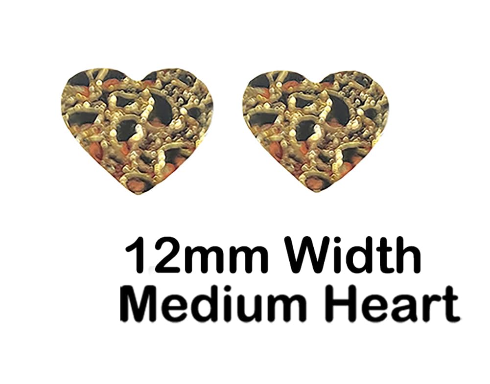 AS YOU WISH Unisex Rough Textured Cookie Nugget Stud Earing In Gold Plated (heart)