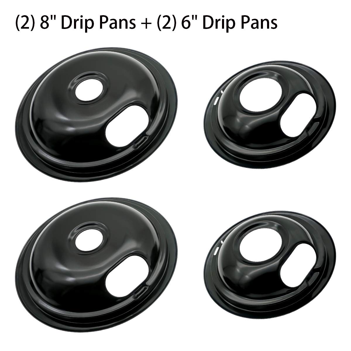W10288051 Range Cooktop Porcelain Drip Pans and MP22YA Electric Range Burner Element Unit Set by SupHomie - Compatible with Whirlpool Amana Electric Range Stove
