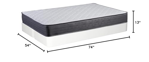 Treaton Full 9 Inch Hybrid Mattress in a Box for Medium Firm Support, Motion Isolation and Pressure Relief with 4" Split Box Spring Foundation, White