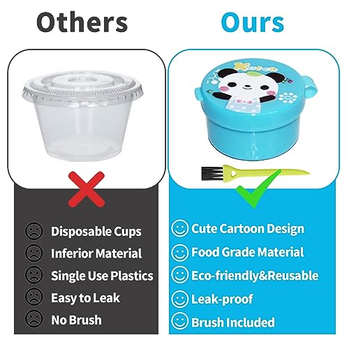 Elykorrne 8 Pack Salad Dressing Container To Go, 0.9oz Small Condiment Containers with Lids, Plastic Condiment Cup, Reusable Sauce Containers Leak-proof for Lunch Bento Box Kids