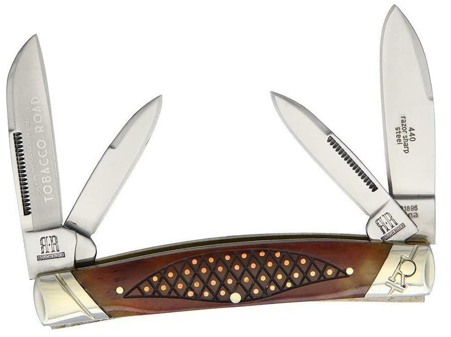 Rough Rider Tobacco Road Congress Brown Bone Open Folding Pocket Knife 1896 Outdoor Survival Hunting Knife by Survival Steel