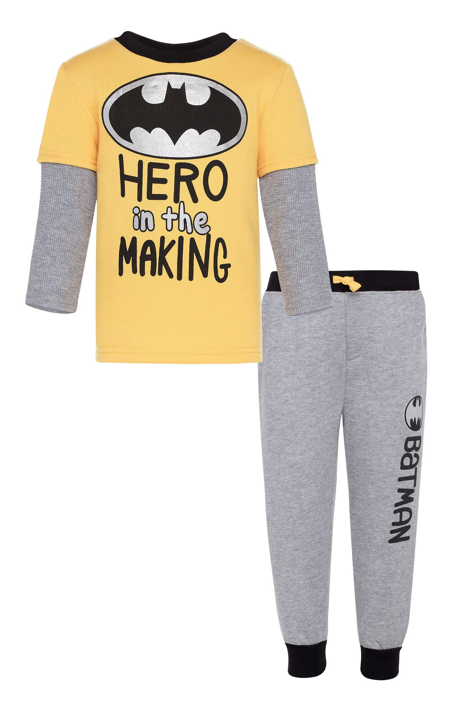 Batman Baby Boys Long Sleeve Fleece T-Shirt & Jogger Pants Set 6-9 Months