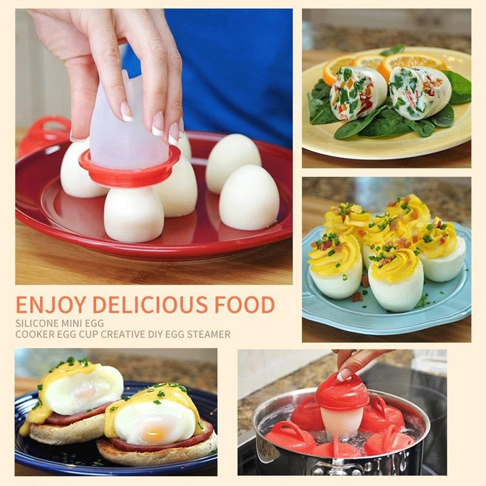 WolfuM Egg Crafter Cooking Pods,Egg Crafter Cooking Pods for Perfectly Shaped Eggs,Perfect Shape Eggs, Egg Molds, Egg Cooking Accessories, Kitchen Gadgets (Color : 6pcs)
