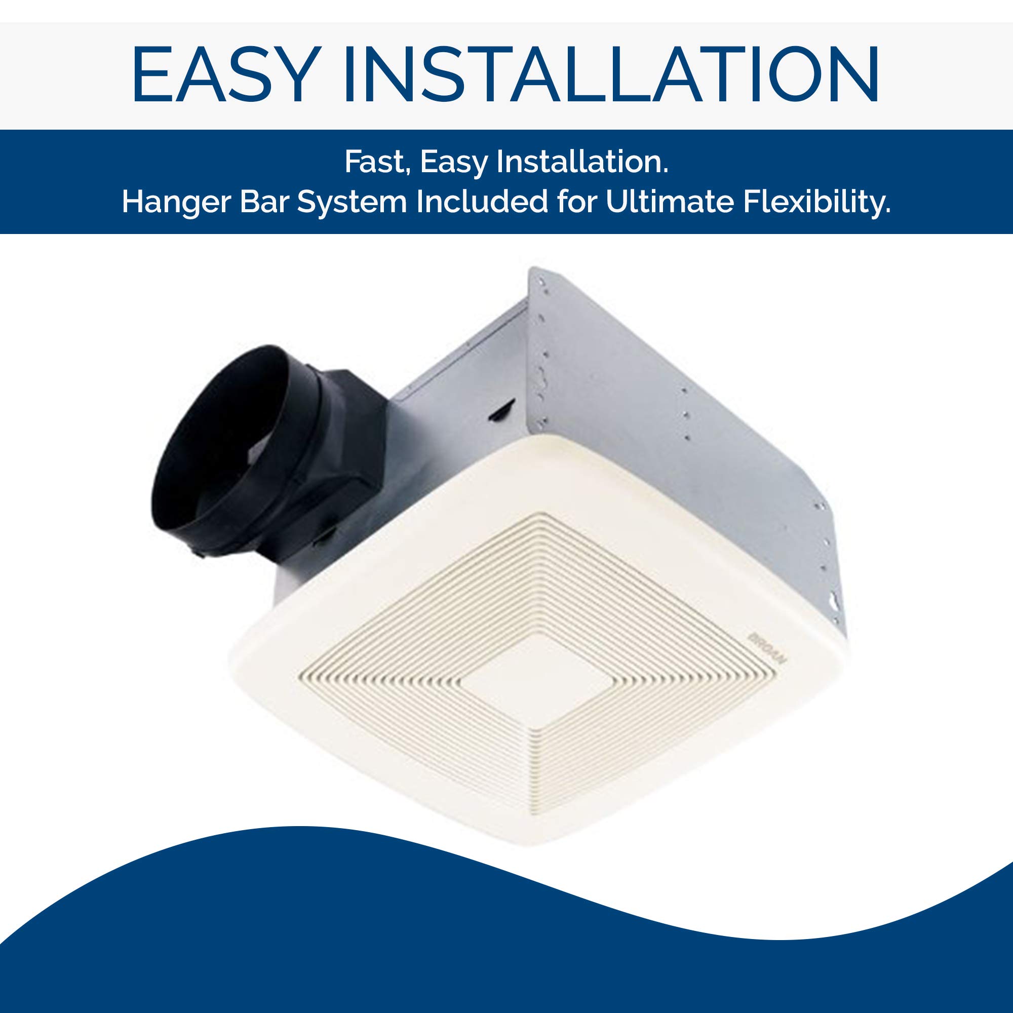 Broan-NuTone Very Quiet Ceiling Bathroom Exhaust Fan, ENERGY STAR Certified, 0.3 Sones, 80 CFM,White