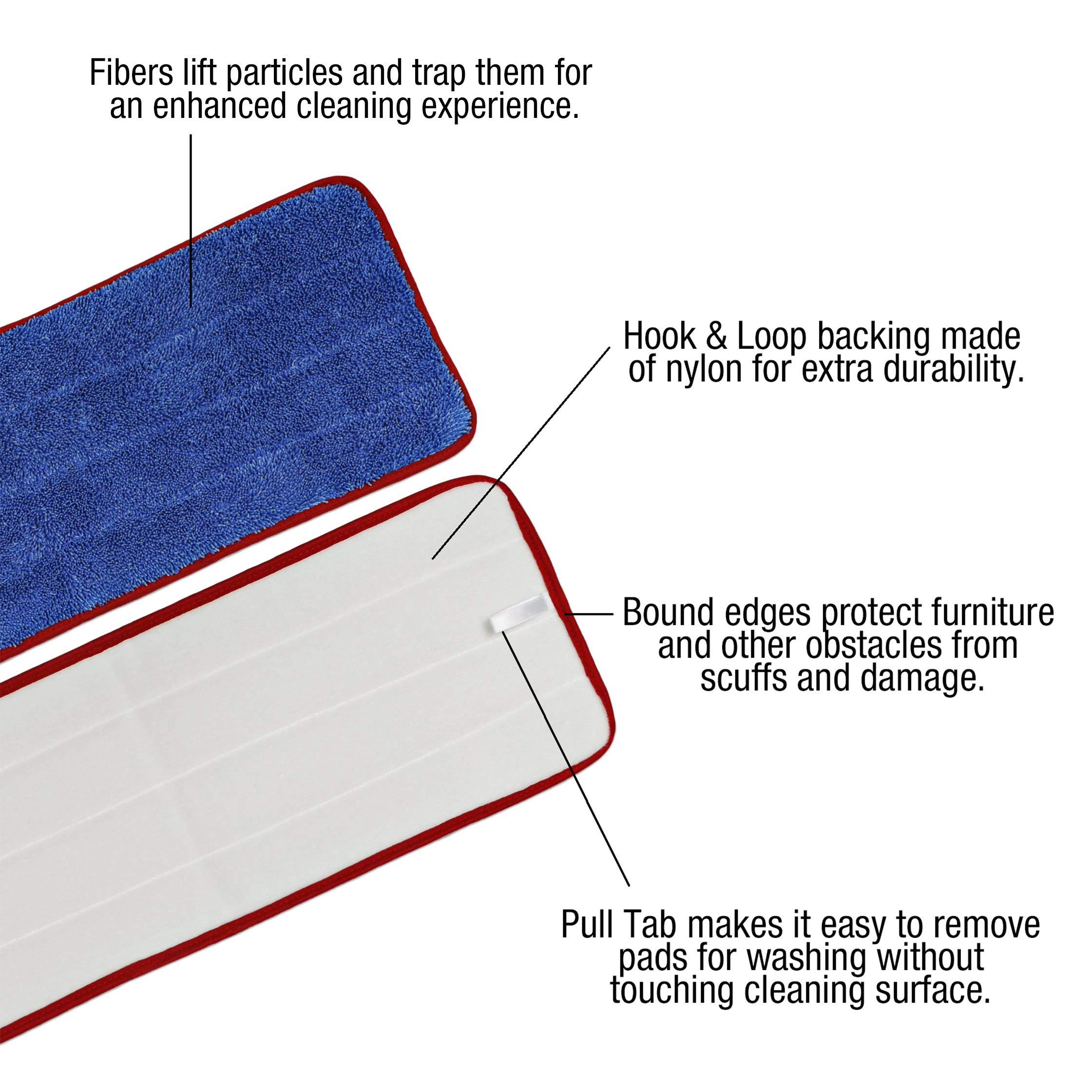 CleanAide All Purpose Mega Microfiber Mop Pads for 18 Inch Plate 6 Pack
