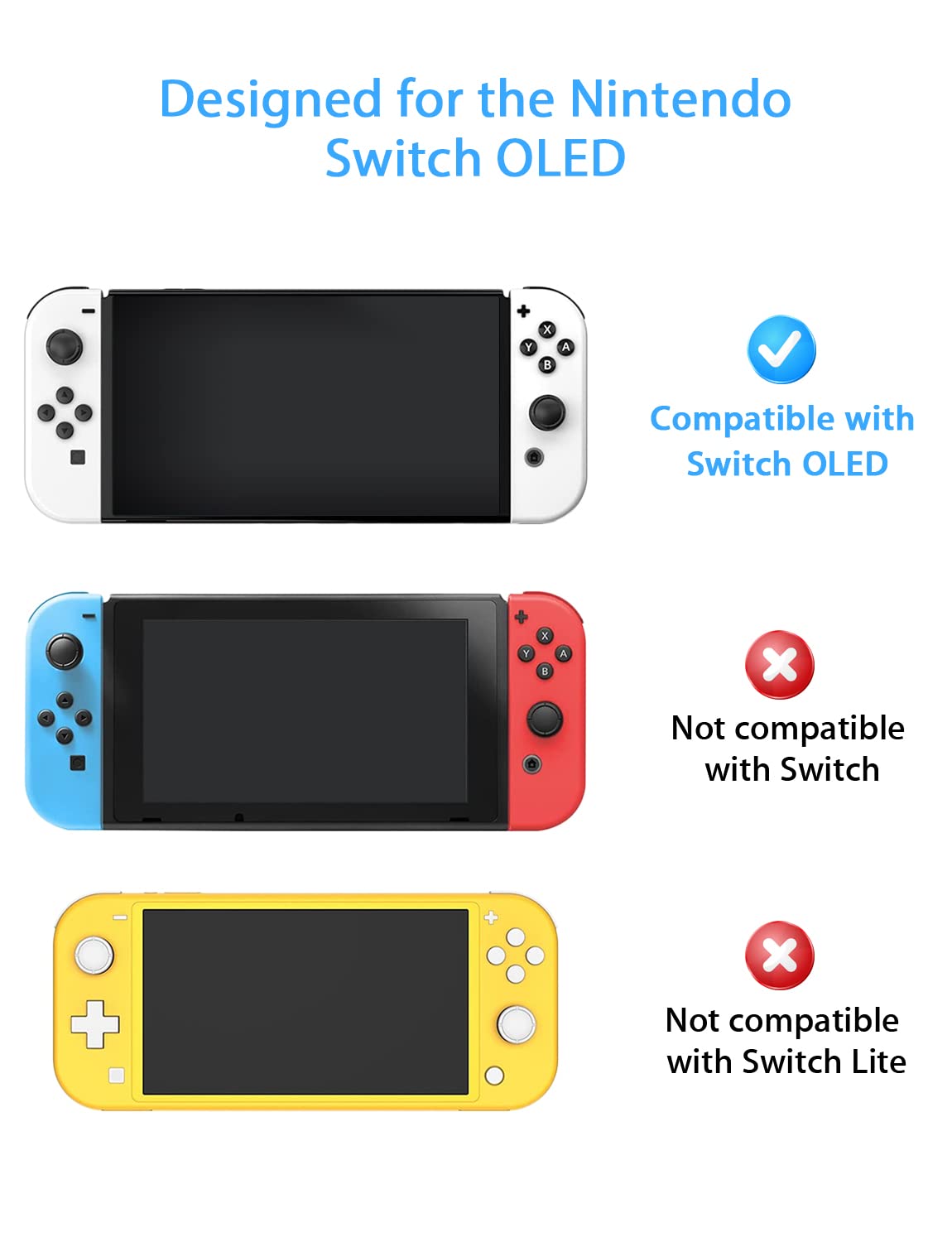 NexiGo Carrying Case and Game Accessories Kit for Nintendo Switch OLED, Game Accessories Bundle with Protective Case, Joystick Cap, Screen Protector (Sunset)