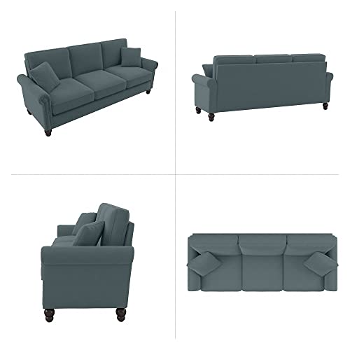 Bush Furniture Coventry Sofa, 85W, Turkish Blue Herringbone