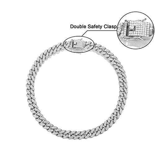 FEEL STYLE Mens Cuban Link Chain Gold Silver Plated Bling Miami Cuban Necklace Diamond Chain for Men13MM Iced Out Hip Hop Jewelry