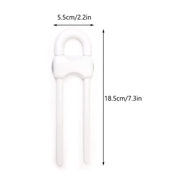 Baby Proofing Sliding Cabinet Locks - YAWALL Adjustable U Shaped Baby Safety Latches for Wardrobe, Kitchen,Bathroom,Drawer,Fridge,Cupboard Doors Knobs & Handles (4Pack White)