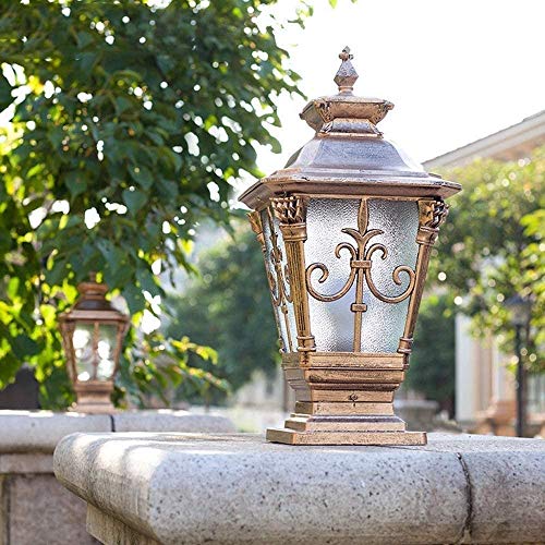 WANGYONGXIANG E27 Outdoor Post Lights,Solar Fence Doorpost Lamp, Outdoor Waterproof Courtyard Wall Courtyard Pillar Villa Gate Lamp,Aluminum Pillar Door Garden Park Home Decorative Lighting Post Light