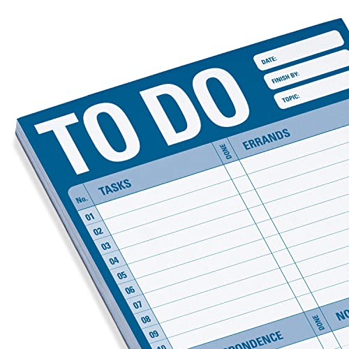 Knock Knock To Do Pad, To-Do List Notepad for Daily Tasks, Errands, Notes, 6 x 9-inches (Blue)