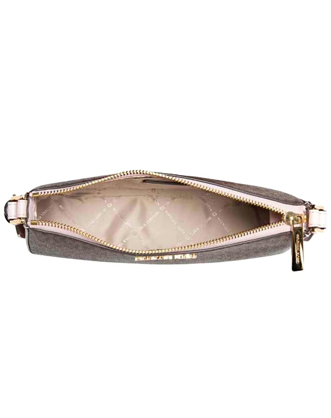 Michael Kors Crossbody with Tech Attached MK Signature Powder Blush Brown