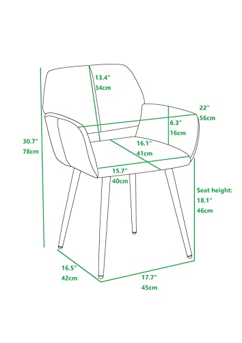 EEBUIHUI Modern Dining Room Living Room Accent Arm Chairs Club Guest with Solid Wood Legs Velet Fabric Upholstered Side Dining Chair for Living Room Dining Room Kitchen (Blue)