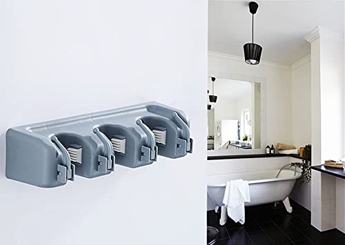KK5 Broom Holder Rack & Garden Tool Organizer Rake or Mop Handles, Wall Mounted Commercial Organizer Saving Space Storage Rack for Kitchen Garden and Garage