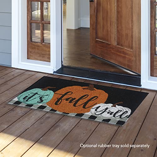 Briarwood Lane It's Fall Y'all Natural Fiber Coir Doormat Pumpkins Primitive 18" x 30"