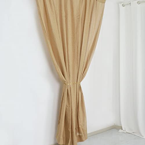 Efavormart 8ftx8ft Rustic Faux Burlap Photography Backdrop Curtain Drapery with Rod Pockets, Natural Jute Photo Booth Backdrop Panel