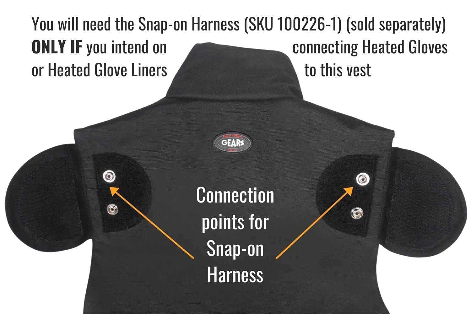 GEARS Gen-X3 Heated Vest Liner + Single Switch Cord COMBO | For Outdoor Powersports, Motorcycle, Snowmobile, and ATV (36)