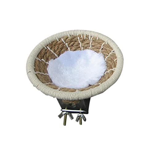 Hand Woven Hemp Rope Bird Nest Bed Cage Bed for Dove Parrot Canary Little Parrot Warm Bird Breeding Cabin Hemp Rope Nest(Hemp Rope,L)