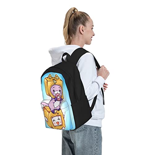 EgVgxir Backpack Foxy Anime Boxy Cartoon Double Shoulder Bag for Unisex 15.6 Inch Laptop Bagpack Large Capacity Travel Backpack for Hiking Work Camping