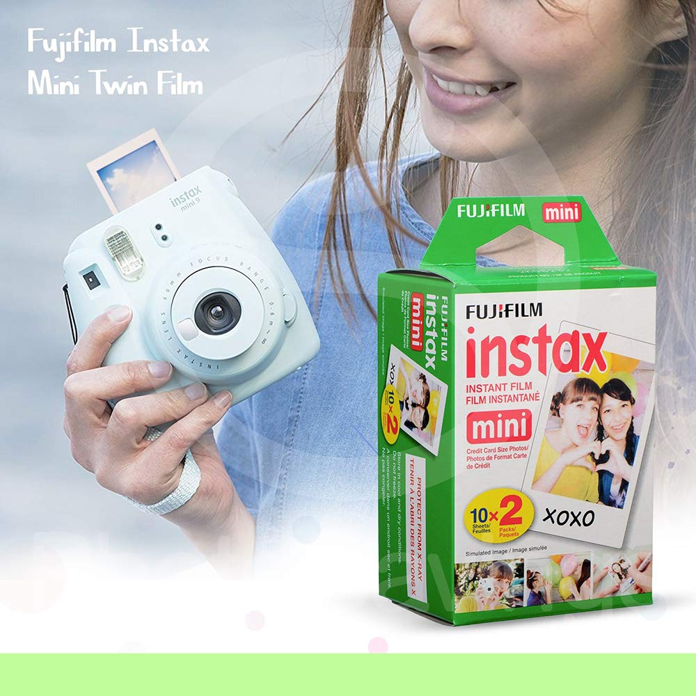 FUJIFILM Instax Mini 11 (Sky Blue) 168 Piece Accessory Bundle w/FUJIFILM INSTAX Mini Instant Film (40 Exposures) Camera Case w/Strap, Selfie Lens, Album, Stickers, Frames & More