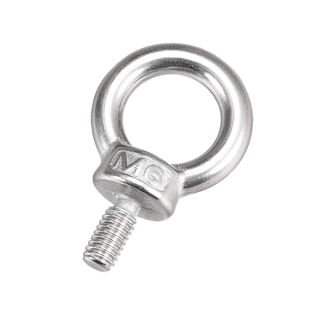 uxcell Lifting Eye Bolt M6 x 12mm Male Thread 304 Stainless Steel for Hanging, Pack of 4