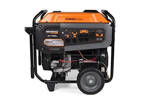 Generac 7705 GP15500EFI 15,500-Watt Gas-Powered Electric-Start Portable Generator with Cosense & EFI Engine, Transfer Switch Compatible