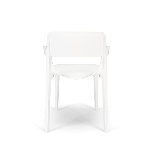 HON Basyx Prodigy Commercial-Grade 2-Pack Stackable Arms, Indoor & Outdoor Chair, White