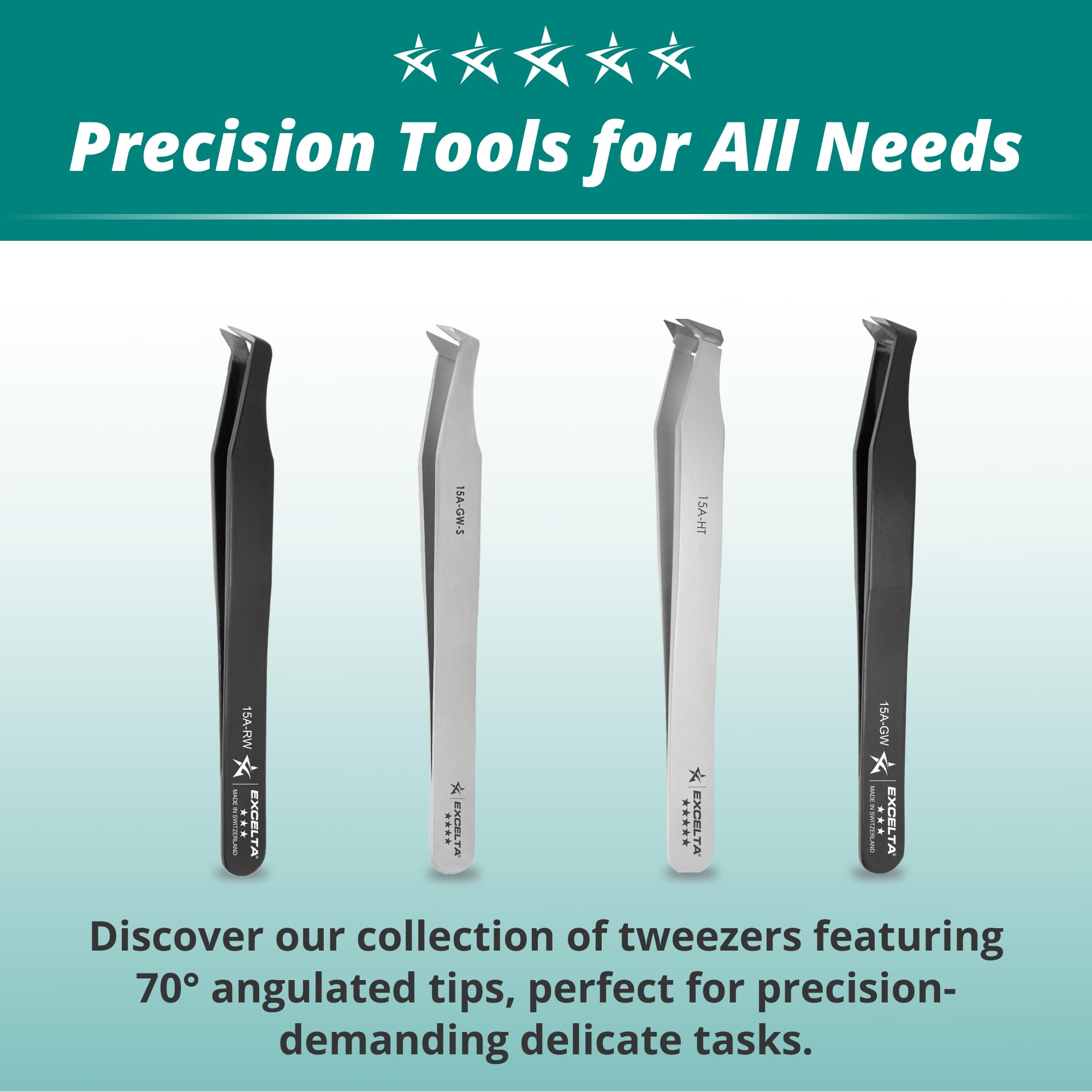 Excelta Cutting Tweezers, Medical Grade Stainless Steel, Ideal for Soft Wire Cutting, 70° Angulated Tip for High-Precision Cutting, Professional